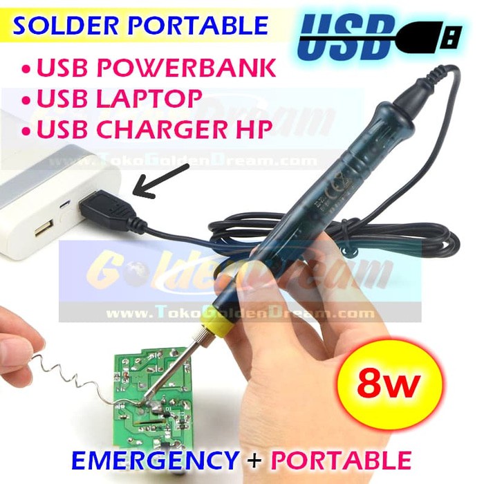 Jual Solder USB Mini Portable 8w Soldering Iron Powerbank Emergency ...