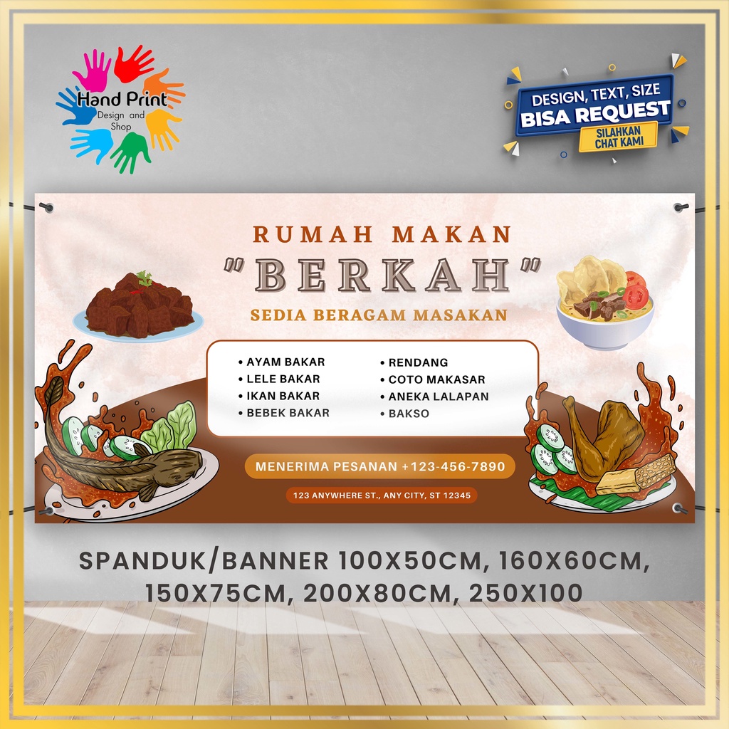 Jual Spanduk / Banner Warung Makanan Goreng Ayam Seafood Restoran ...