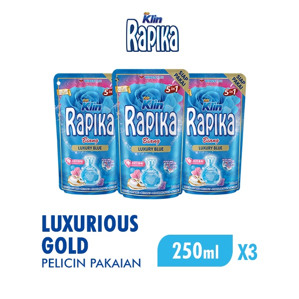 Jual Rapika Biang Pewangi Pakaian Biru Luxury Blue Pouch 250 ml x3 ...