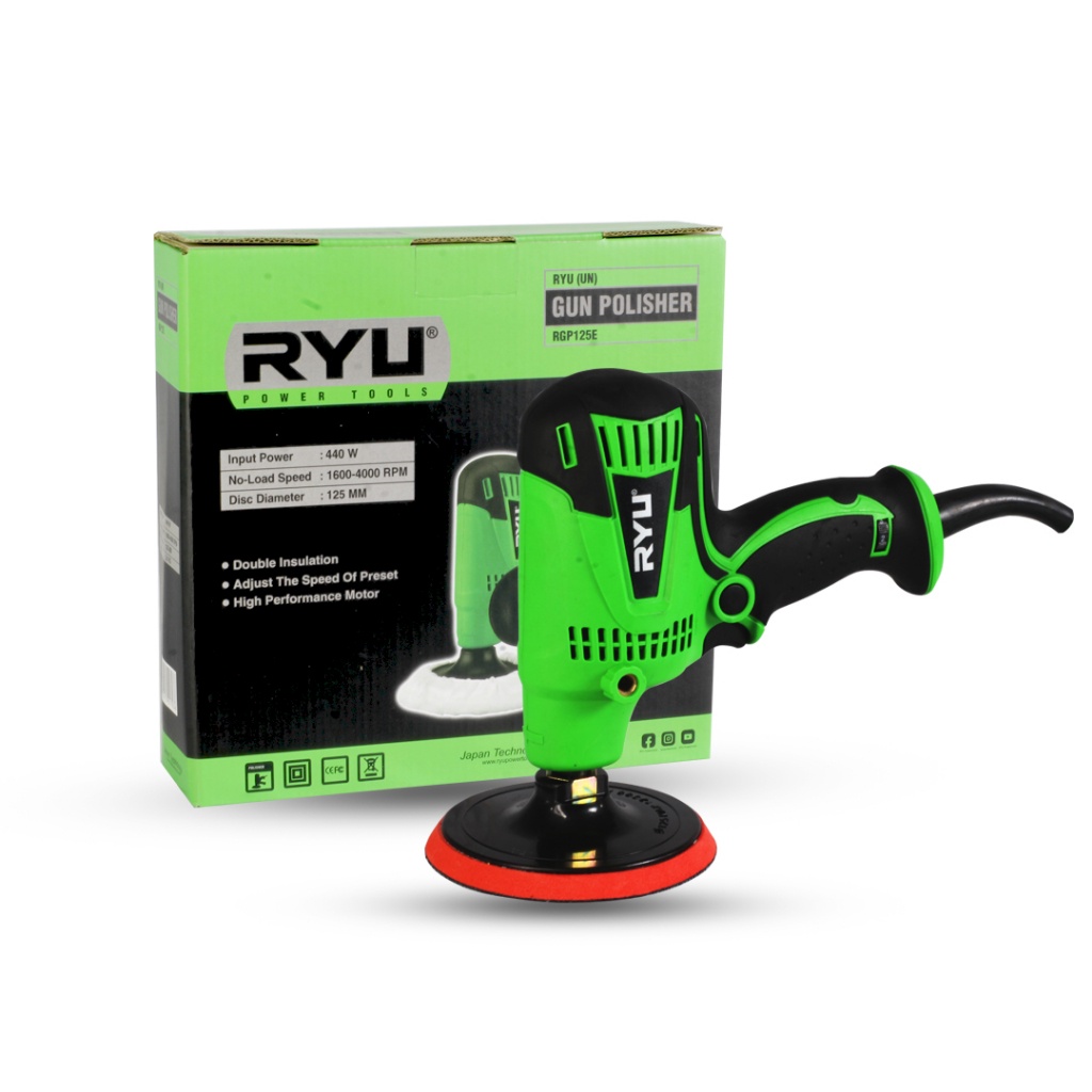 Jual RYU Gun polisher RGP125E / polisher 5" / mesin poles Motor Mobil | Shopee Indonesia