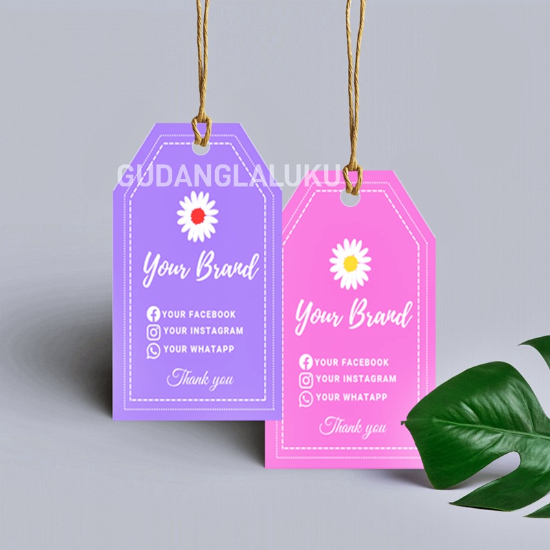 Jual Termurah Hangtag 6x4 100 pcs hang tag- label baju custo nama dan ...