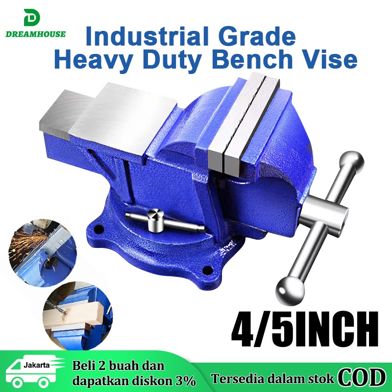 Jual Catok Paron Ragum Meja Putar 4" inch / Bench Vise Besi/Ragum paron ...