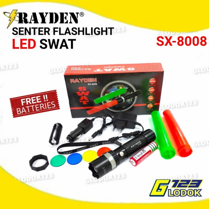 Jual Senter Police SWAT LED 2 Double Cone Lalin Lalu Lintas Merah Hijau ...