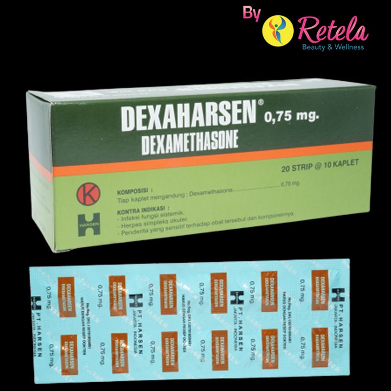 Jual DEXAHARSEN 0.75MG 1 STRIP 10 TABLET ( DEXAMETASON 0.75 MG ...