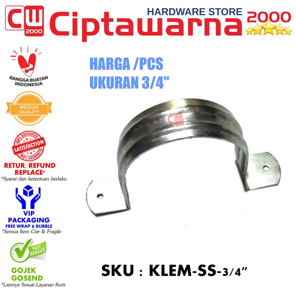 Jual Klem Pipa Pipe Clamp tulang 2 Kuat tahan karat 3/4" Inch | Shopee ...