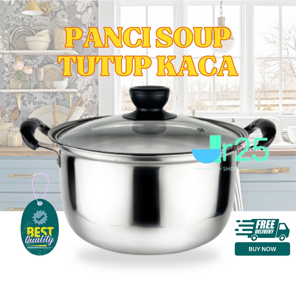Jual Soup pot panci sup sop 20cm - 26cm stainless steel streamer tutup ...