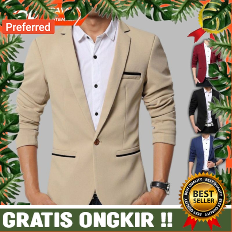 Jual Jas Blazer Slimfit Pria | Full Furing All Ukuran// JAS FORMAL ...
