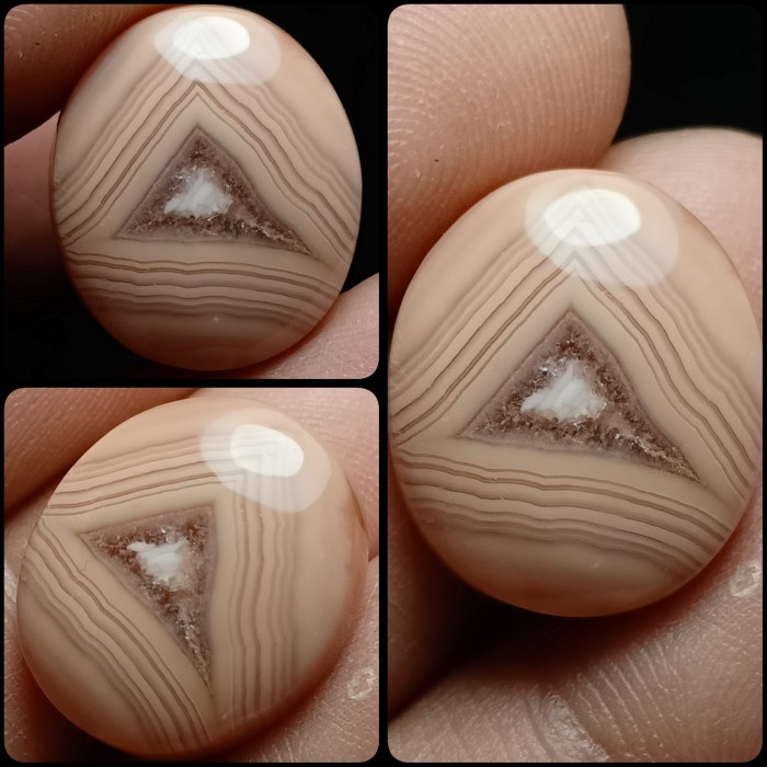 Jual Natural Batu Akik Motif Gambar Lukisan Segi 3 Etnik Rangkap Unik ...