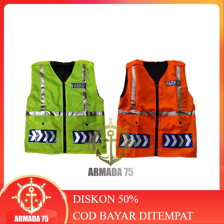 Jual Armada Atribut Rompi Parkir Bahan Parasut Anti Air/Rompi Parkir ...
