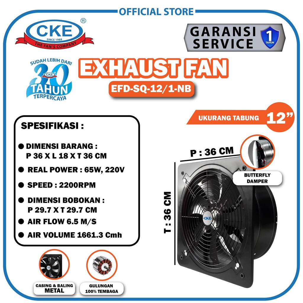 Jual Exhaust Fan Dinding 12 Inch Booster Fan 12 Inch Duct Fan Wall Duct ...