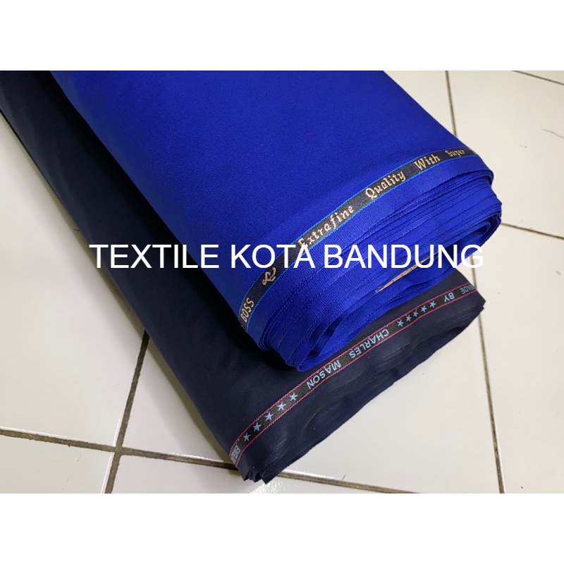 Jual Bahan kain katun navy dan biru benhur wool and slik adem 100 ...