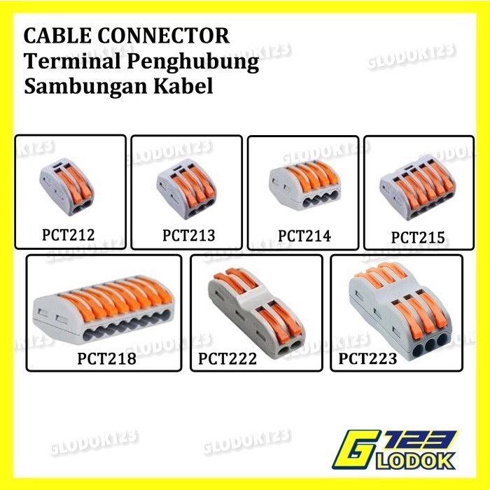 Jual Konektor Sambung Kabel 2 3 4 5 8 PIN PCT 212 213 214 215 218 222 223 | Shopee Indonesia