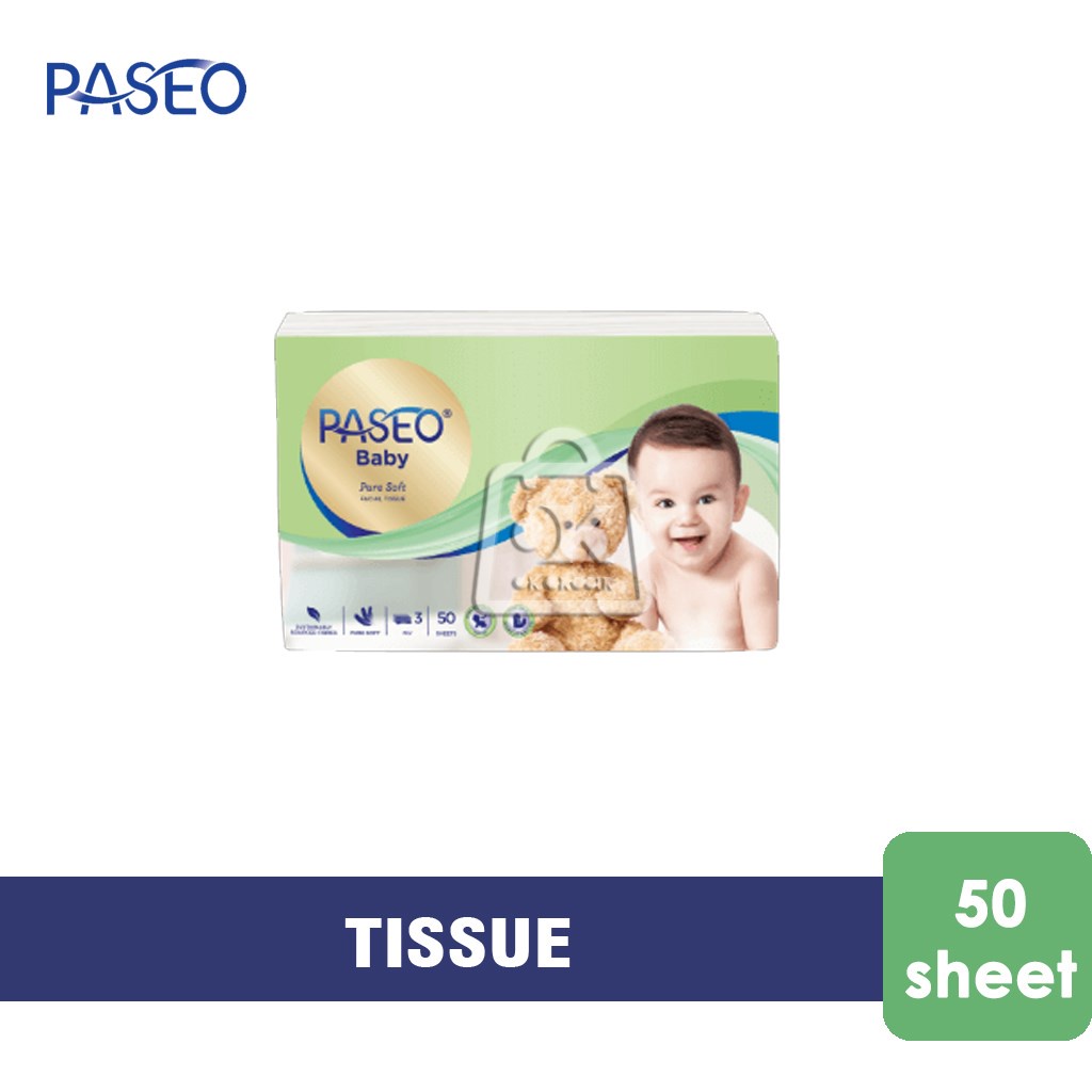 Jual Tisu Paseo Baby Pure Soft / Tissue Travel Pack 50 sheets (1 Pcs ...
