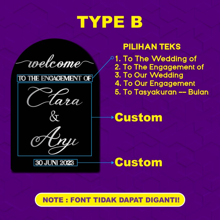 Jual Acrylic Welcome Sign / Wedding Sign / Papan Ucapan Dan Standing ...