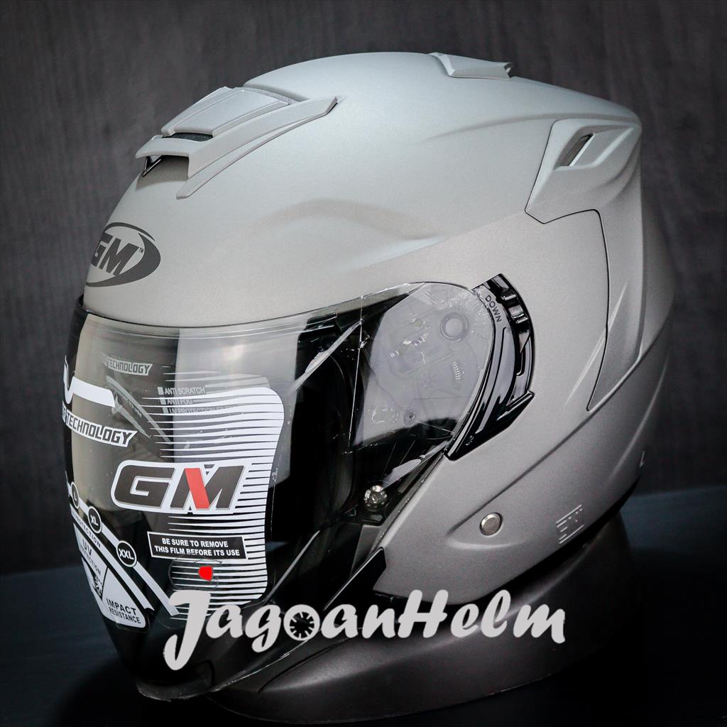 Jual GM HELM FURY SOLID | NX GREY DOFF | DOUBLE VISOR | Shopee Indonesia