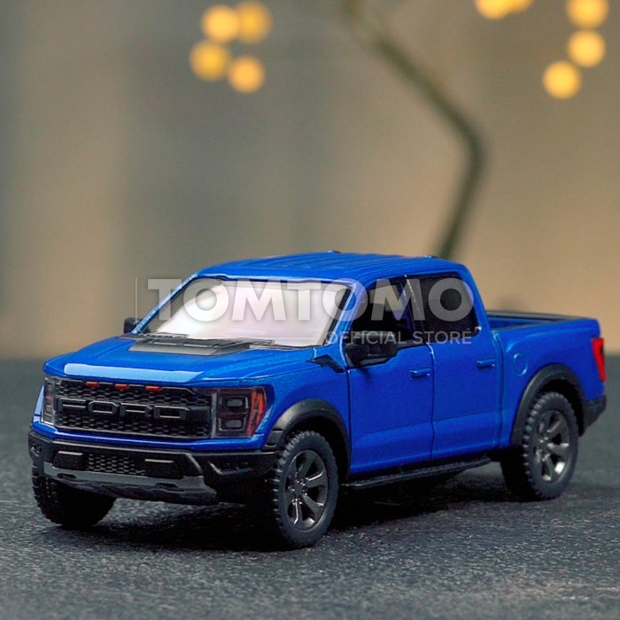 Jual Mainan Anak Miniature Ford Double Cabin Raptor Blue Pickup Diecast ...