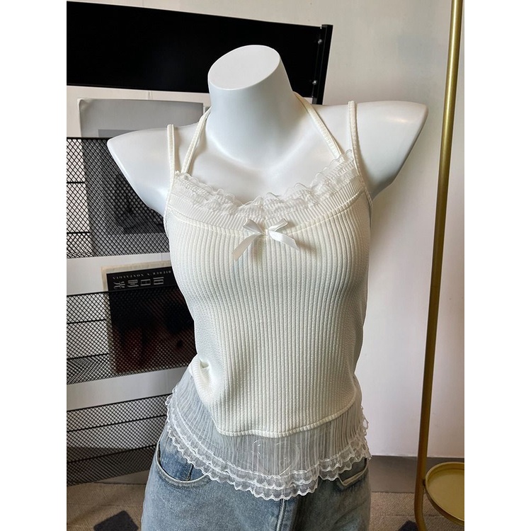Jual Aroana Modis Kamisol renda putih bagian dalam wanita pendek slim ...