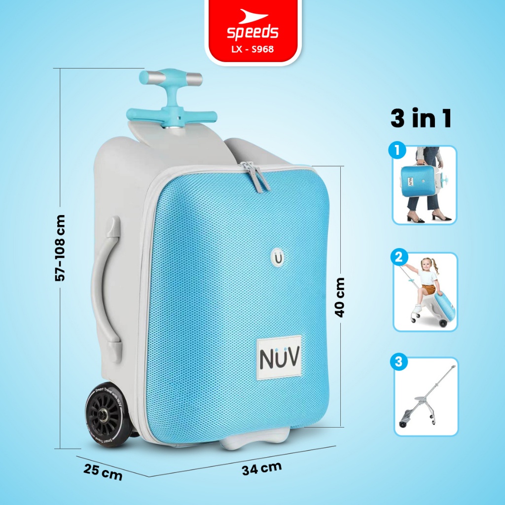 Jual Koper Tunggang Anak 3in1 Stroller Travelling Luggage Dorong ...