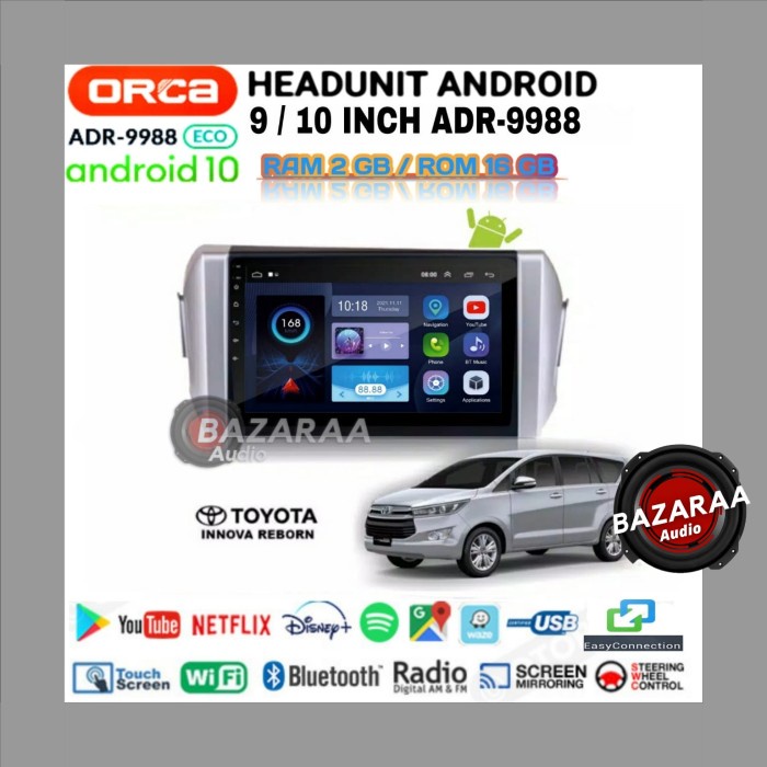 Jual Head Unit Android ORCA ECO 9/10 Inch INNOVA REBORN + Socket PNP ...