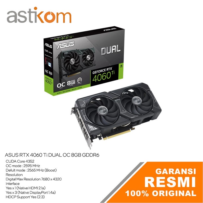 Jual VGA Asus GeForce RTX 4060TI RTX 4060 Ti DUAL OC 8GB GDDR6 | Shopee ...