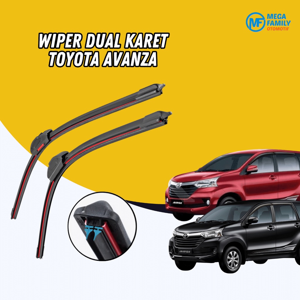 Jual Wiper Mobil Avanza Lama/All New Avanza/Grand New Avanza Frameless Dual Blade Double Karet 1 ...