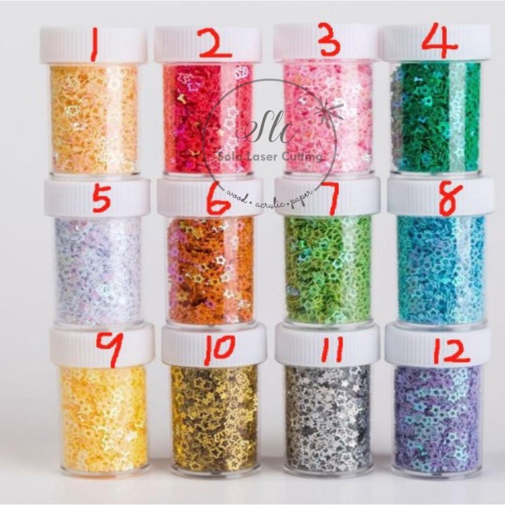 Jual Glitter Bentuk Star Powder Resin Premium Quality Craft Decoration ...