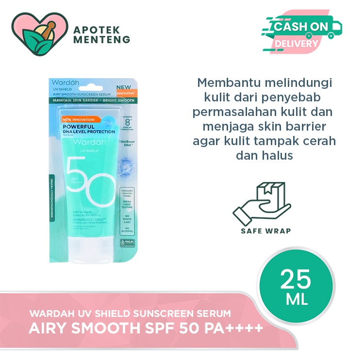 Jual Wardah UV Shield Airy Smooth Sunscreen Serum SPF 50 PA++++ 25 mL - Menjaga Skin Barrier ...