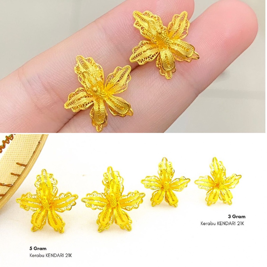 Jual 875 Anting model jepit dan paku duduk stud model bunga kendari ...