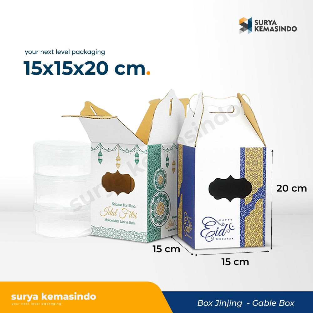 Jual Box 15X15X20 cm Jinjing (KUKER 500gr isi 3 Toples Bulat) Kardus ...