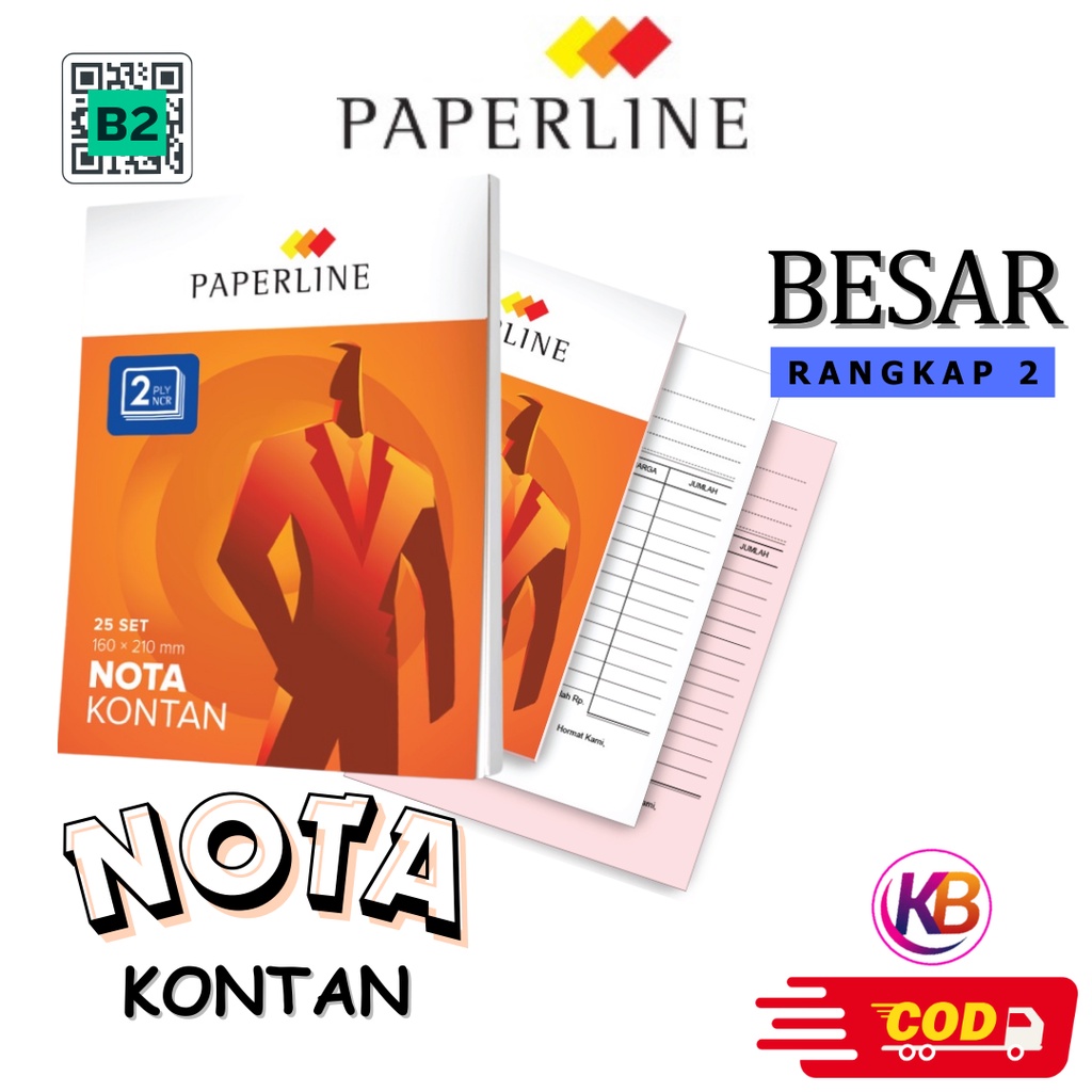 Jual Nota Kontan Paperline BESAR Rangkap 2 / Buku Bon Besar / Buku Nota ...