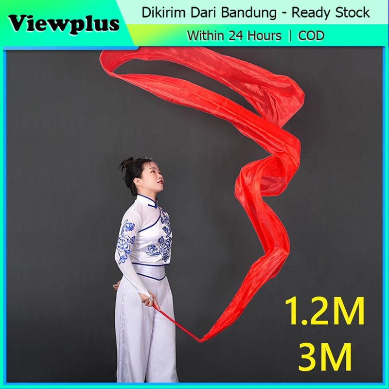Jual 1.2/3 Meter Twirl Ribbon + Stick Fiber Silk Stick Drum Menari Tari ...