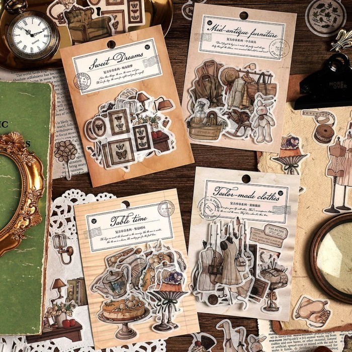 Jual Sticker Scrapbook Retro RETRO ANTIQUE EDITION Stiker Deco Journal ...