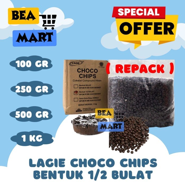 Jual Lagie CHOCOCHIPS 1/2 Bulat 100gr 250gr 500gr 1kg | Repack Choco Chips | Shopee Indonesia
