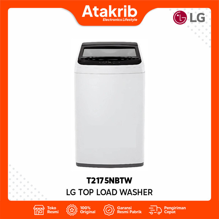 Jual LG TOP LOAD WASHER T2175NBTW Quick Wash Tinted Glass Door 7,5 Kg ...