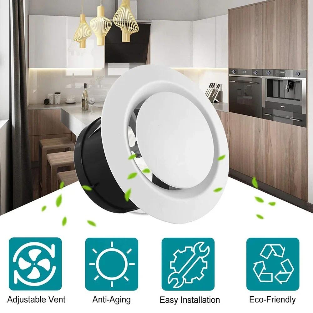 Jual 75 100 125mm ABS Wall Ceiling Air Supply Vent Ducting Ventilation ...