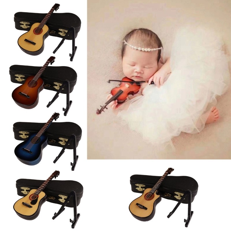 Jual Baby Photography Props Mini Musical Guitar Instruments for Newborn ...