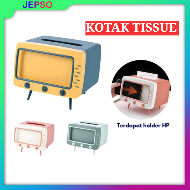 Jual Stand Holder Kotak Tissue/KOTAK tissue Box Organizer Bentuk TV ...