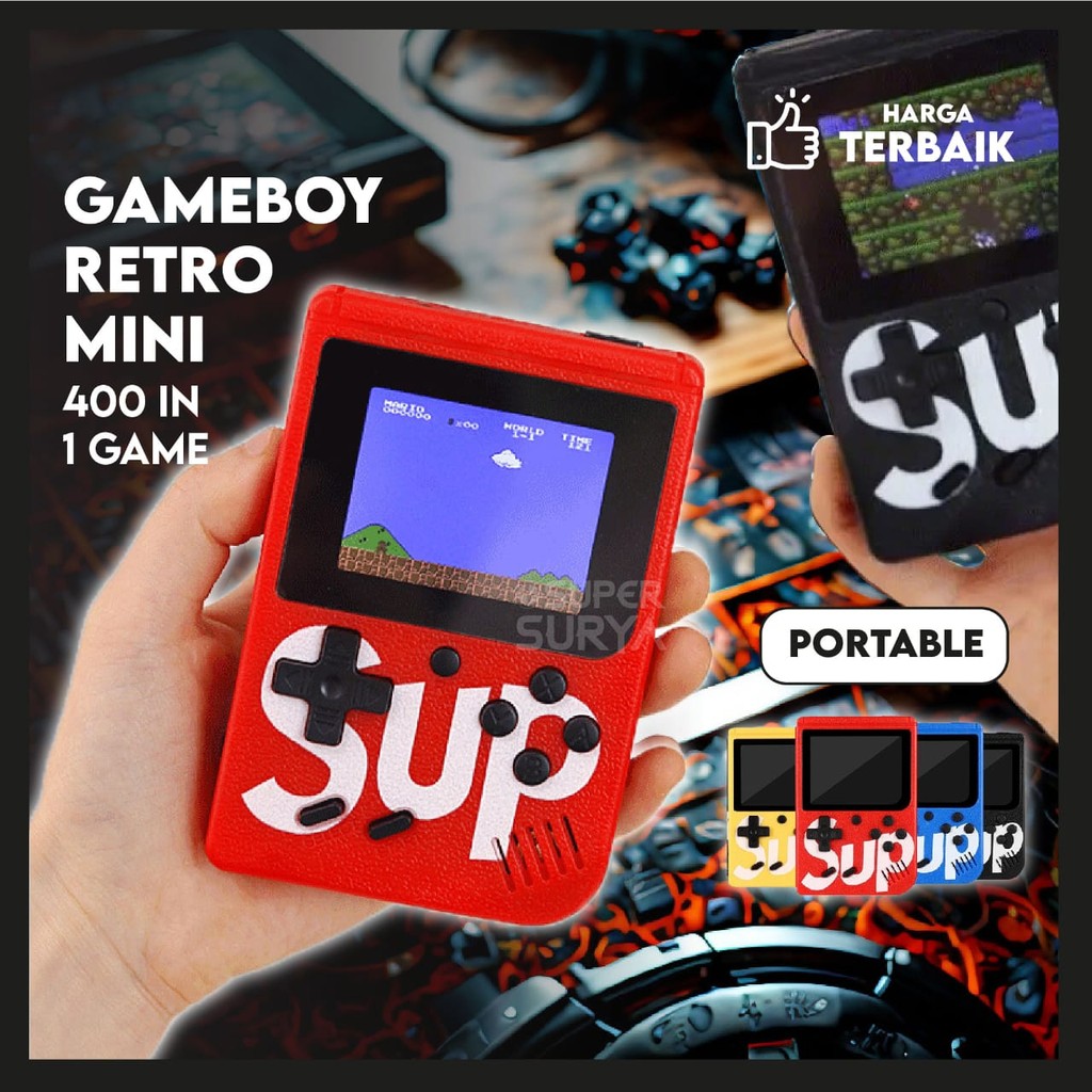 Jual Mainan Gameboy Mini Retro Game Box Portable SUP 400in1 Orinal ...