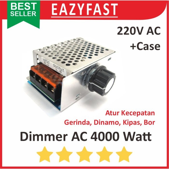 Jual Dimmer 220V AC 4000 W Watt Casing Kecepatan SCR PWM Dimer PLN ...