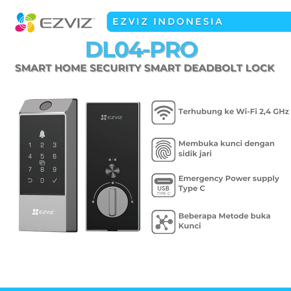 Jual EZVIZ DL04-PRO SMART HOME SECURITY SMART DEADBOLT LOCK | Shopee Indonesia