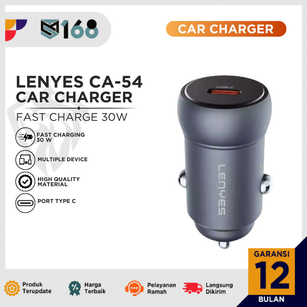 Jual LENYES CA54 Car Charger Fast Charging Type C PD 30W Port Adaptor Saver Mobil | Shopee Indonesia