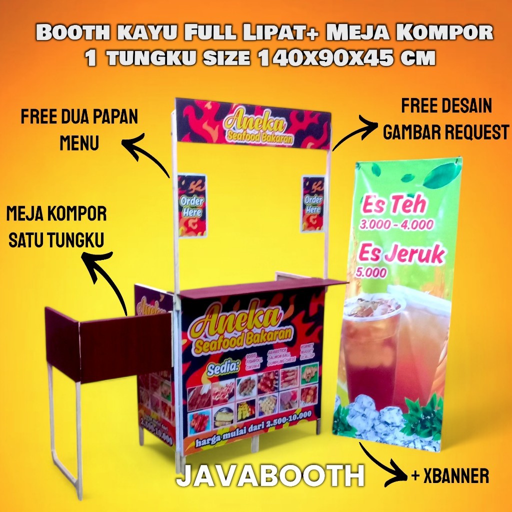Jual Booth Portable Kayu / Gerobak Lipat / Standar / Meja Sayap / Meja ...