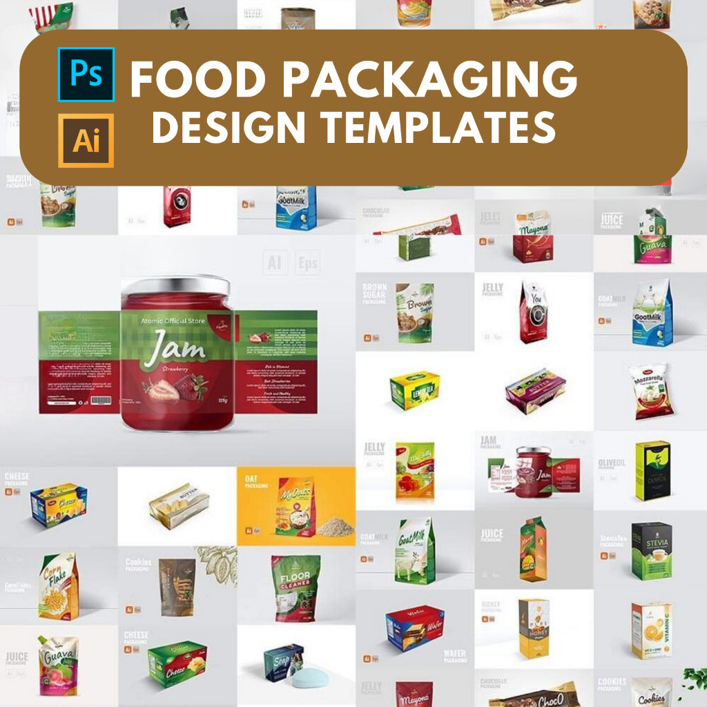 Jual [ lifetime ] Food Packaging Design Template Food Wrapper Graphic ...