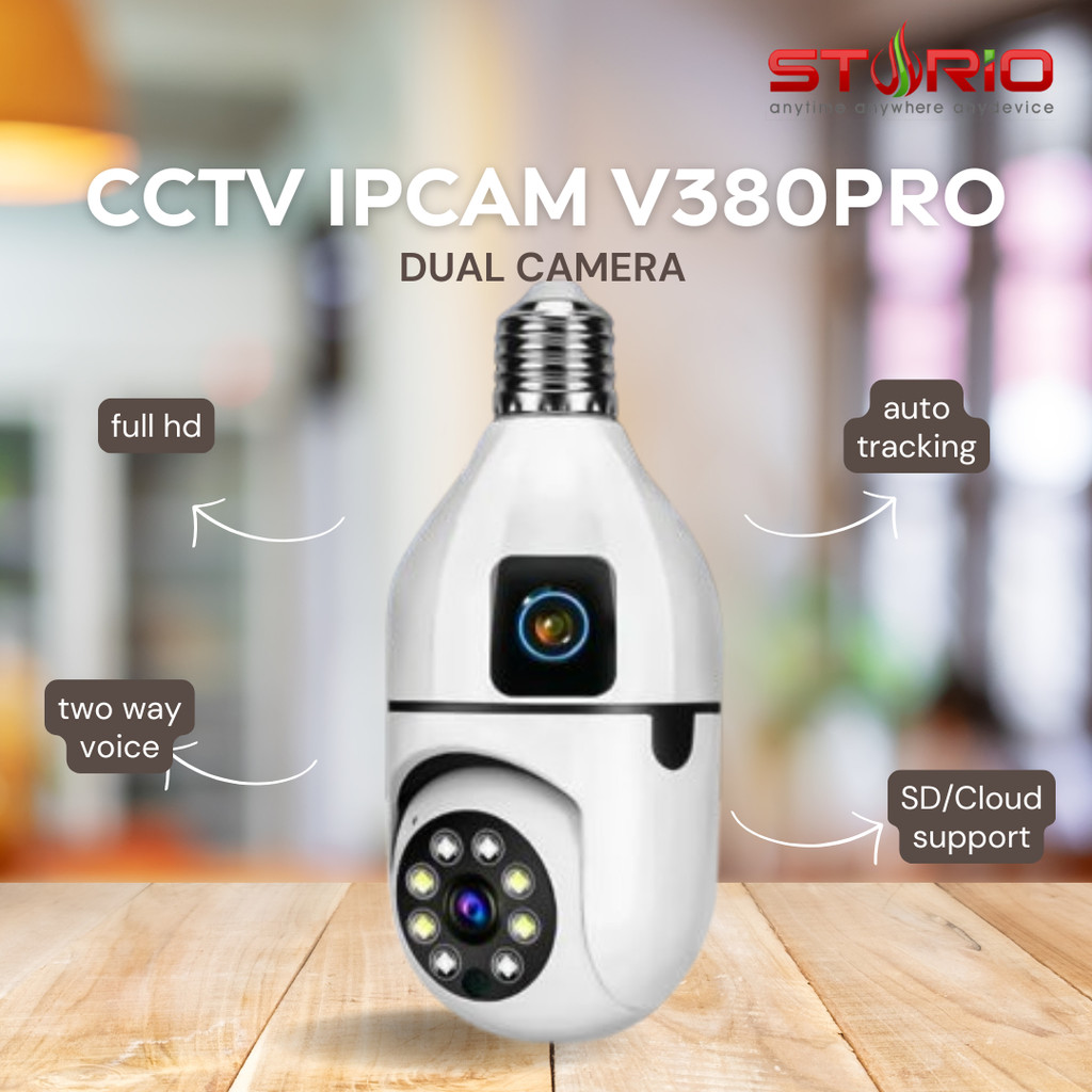 Jual [GARANSI] CCTV IP Camera V380 Pro Dual Lens Full HD 360 Degre Auto ...
