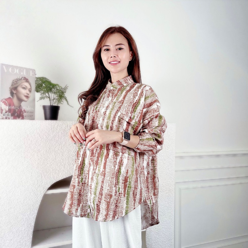 Jual RKPERWIRA - ZNF OOTD WANITA HEM KEY / KEMEJA TIARA BAMBU / Outfit ...