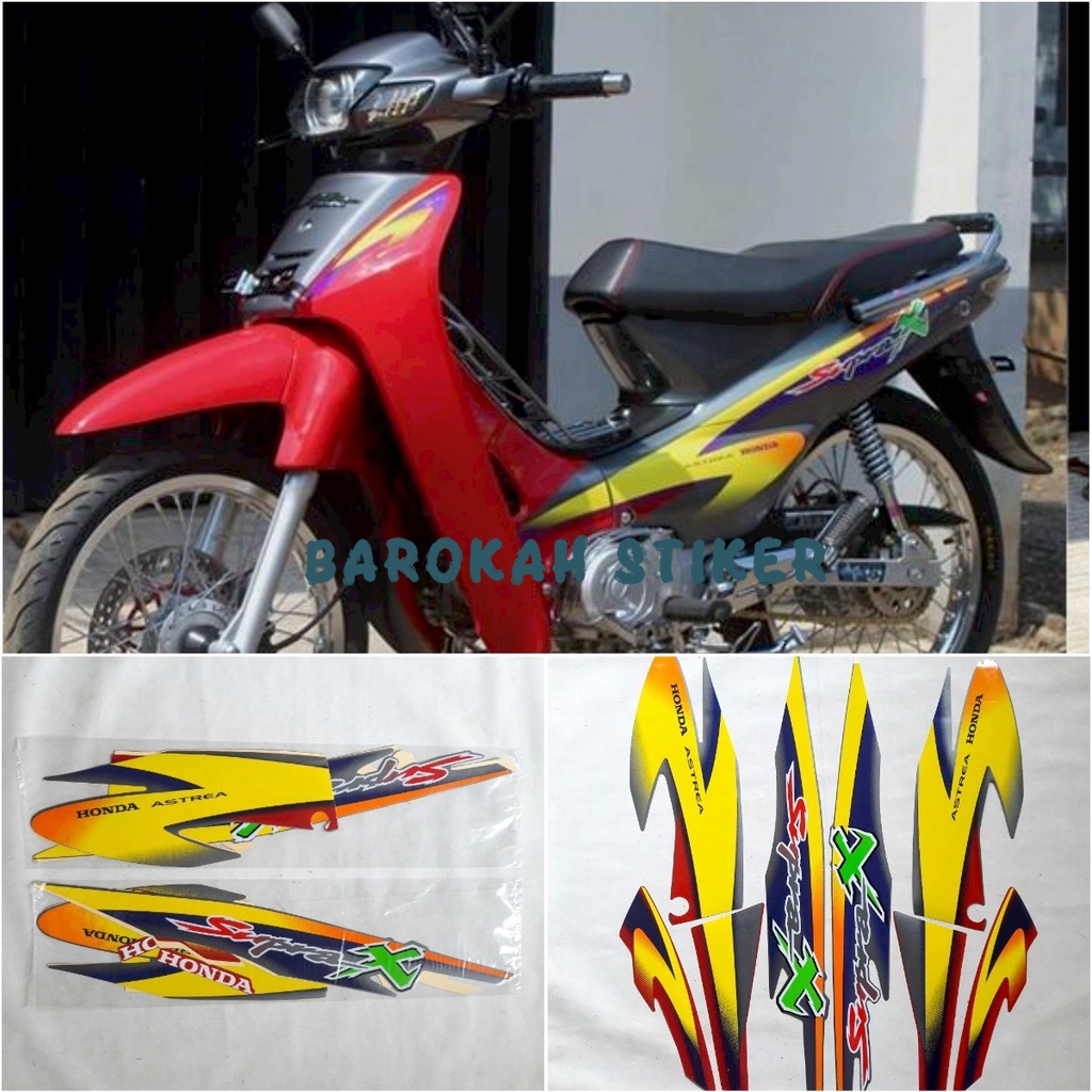 Jual Striping Stiker list motor honda supra x 100 2000 2001 abu merah ...