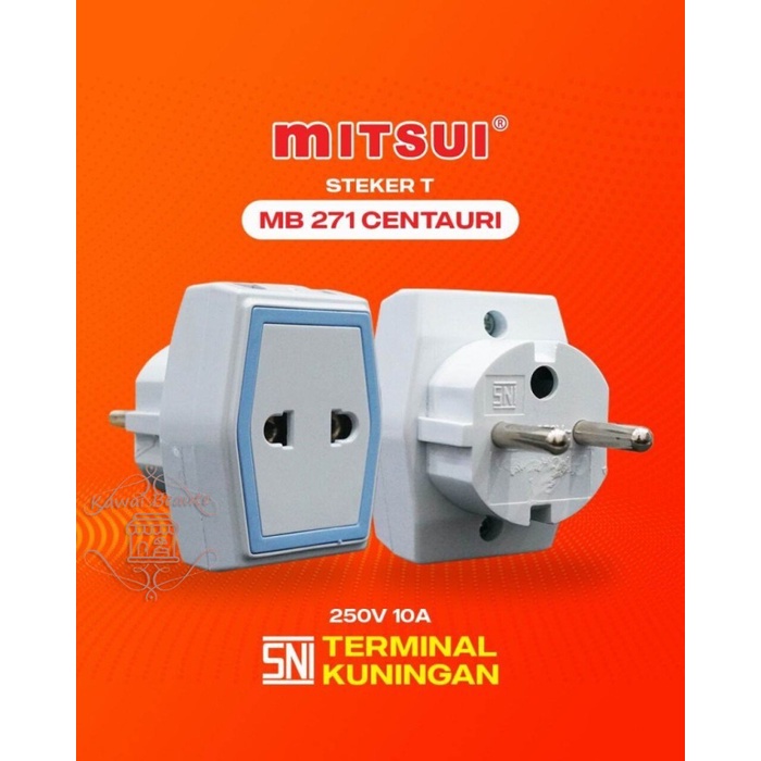Jual MITSUI MB 271 Steker T Multi Cabang 3 Colokan Listrik SNI | Shopee ...