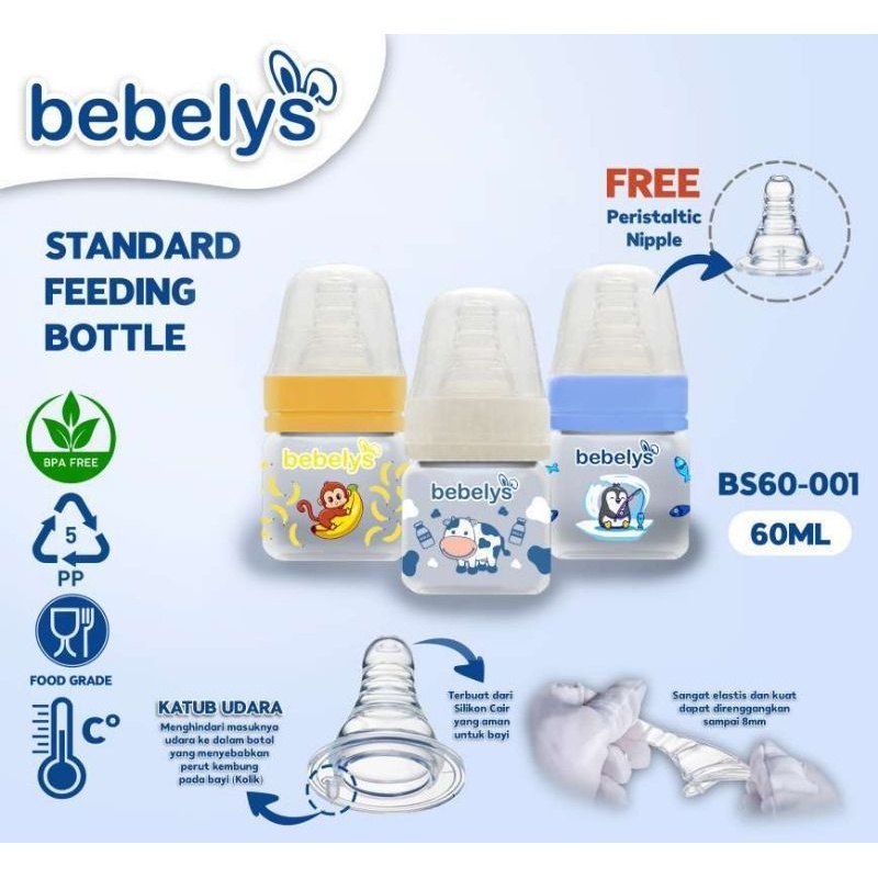 Jual Bebelys Botol Susu Standard PP 60ml / 140ml / 240ml - Botol Susu Bebelys Slim NecKl ...