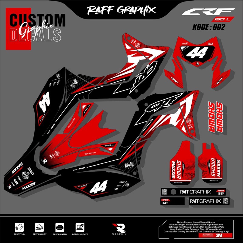 Jual DECAL STICKER CRF 150 L FULL BODY / CRF SUPER MOTO ( Bebas custom ...