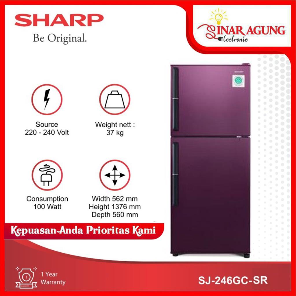 Jual [COD] KULKAS / LEMARI ES SHARP SJ246GCSR / SJ246 / SJ-246 (2 PINTU/ 205 LITER) GARANSI ...